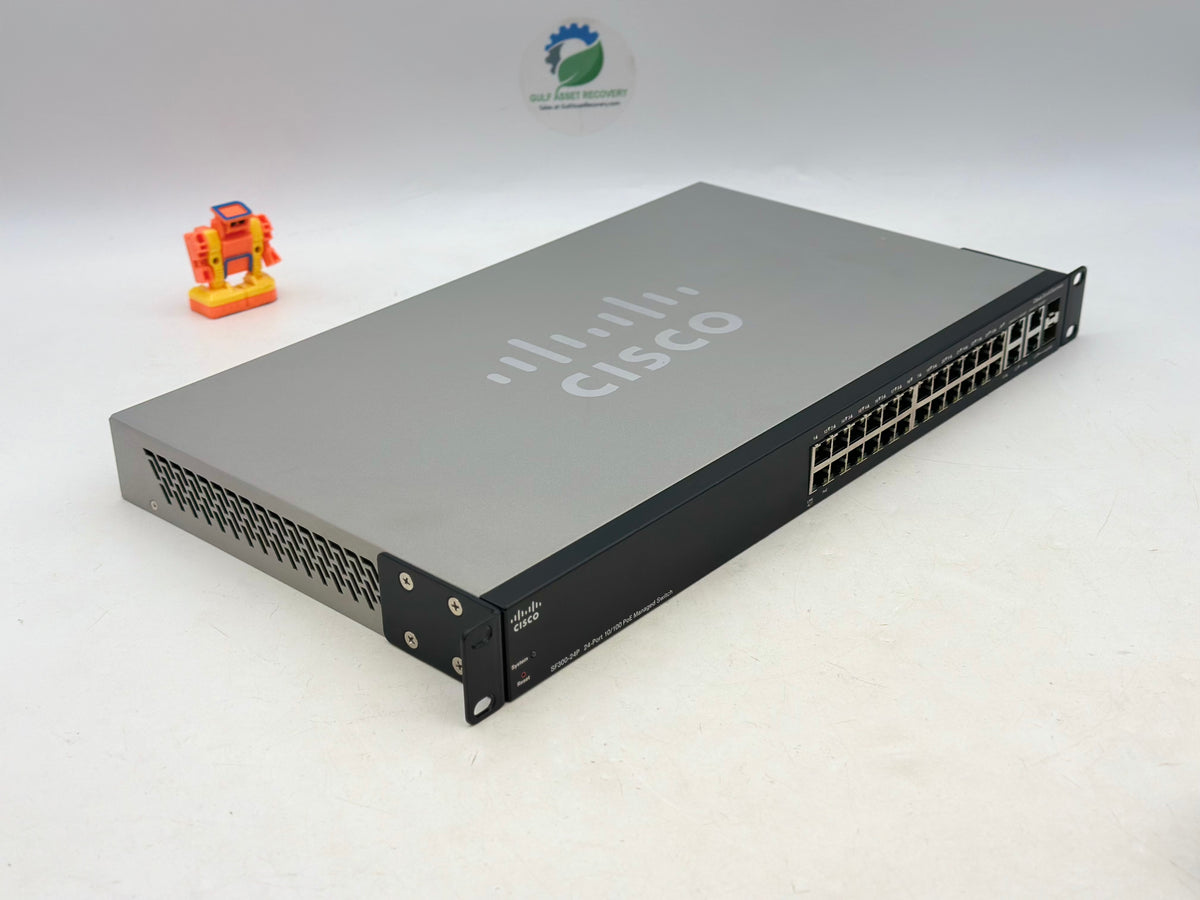 Cisco SF300-24P 24-Port 10/100 PoE Managed Switch w/ Pwr Cord (Used ...