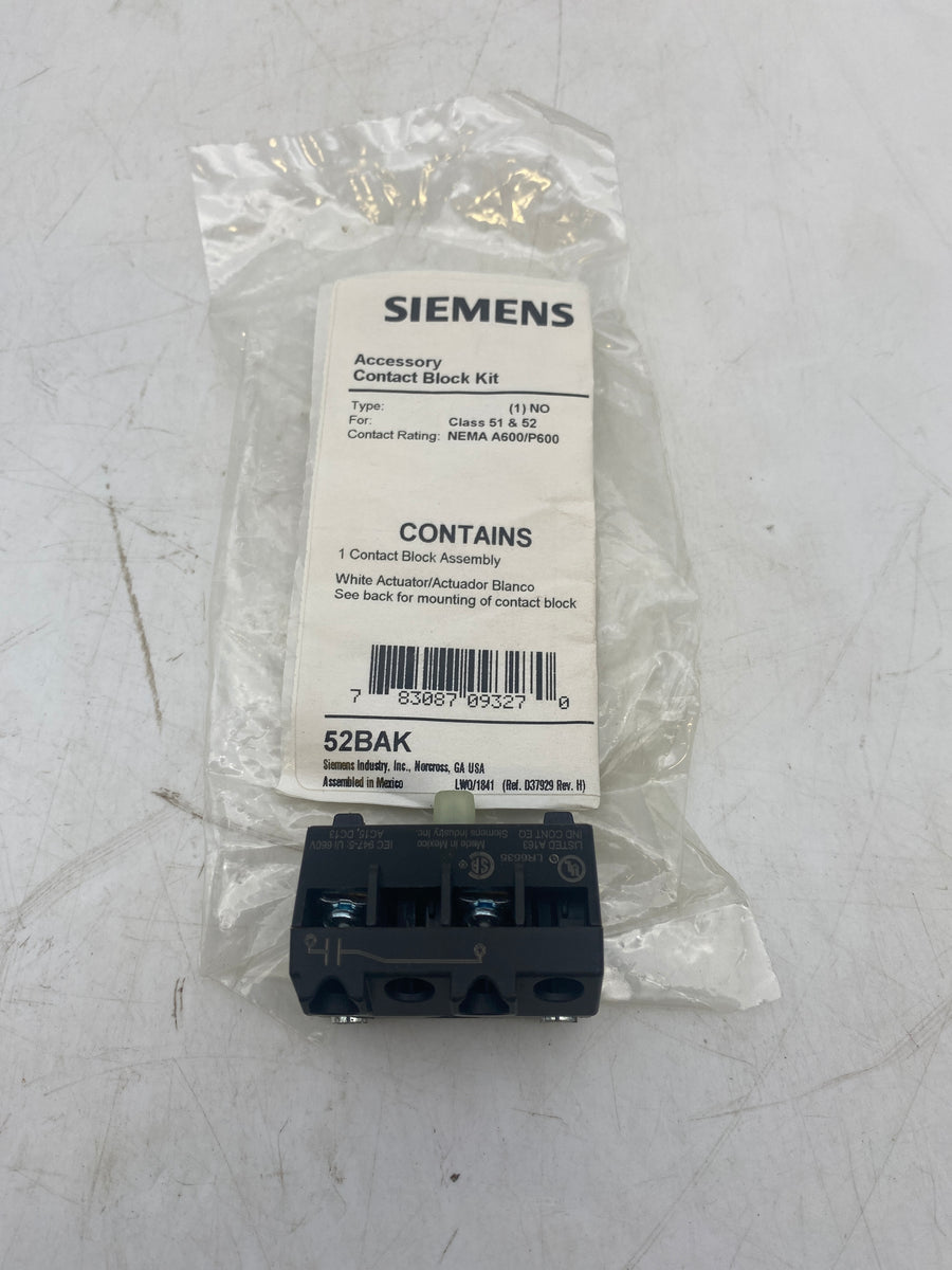 Siemens 52BAK Accessory Contact Block Kit *Lot of (4)* (No Box) – Gulf ...