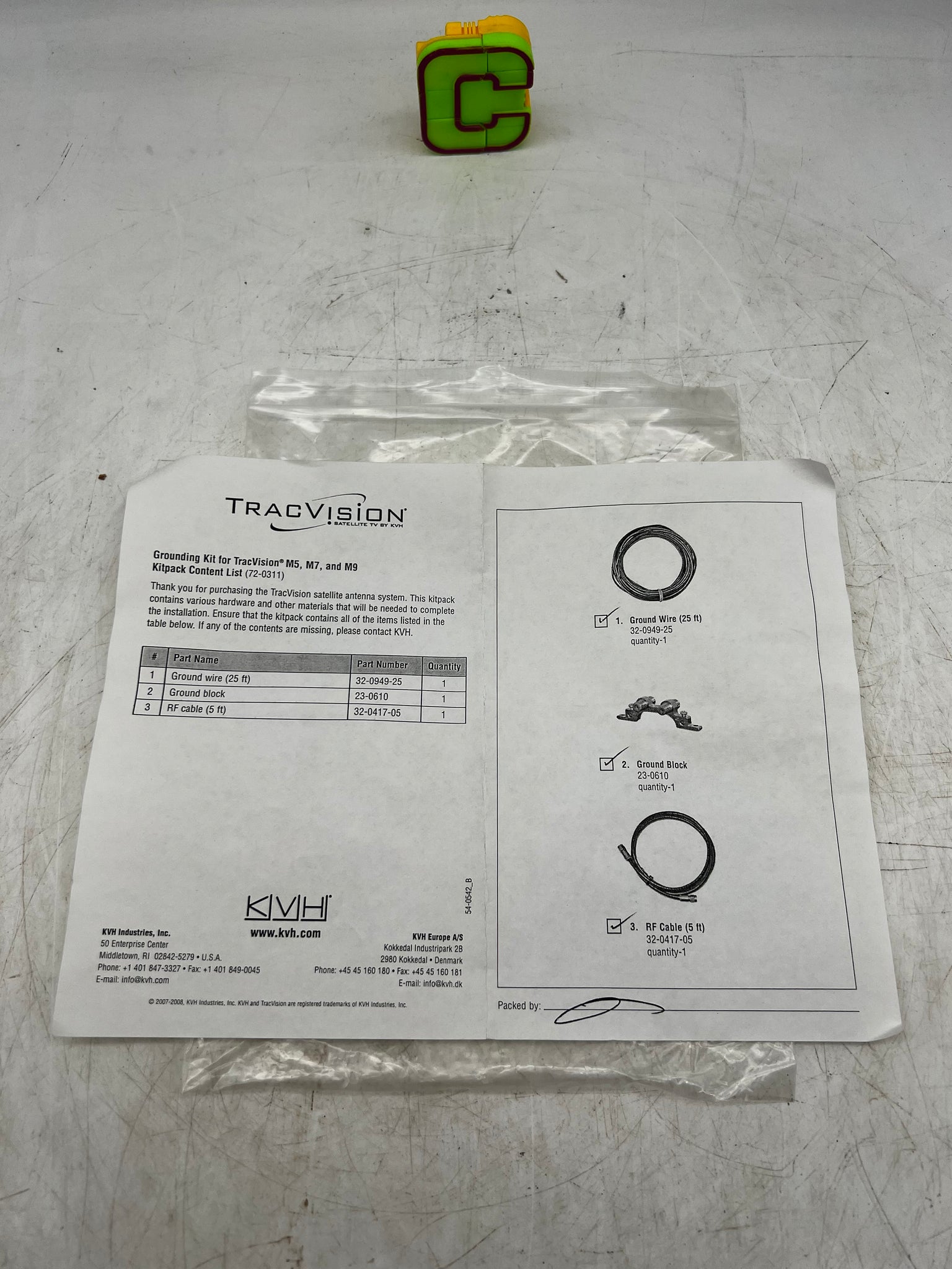 KVH 72-0311 TracVision Grounding Kit for M5/M7/M9 Satellite Antenna (N ...