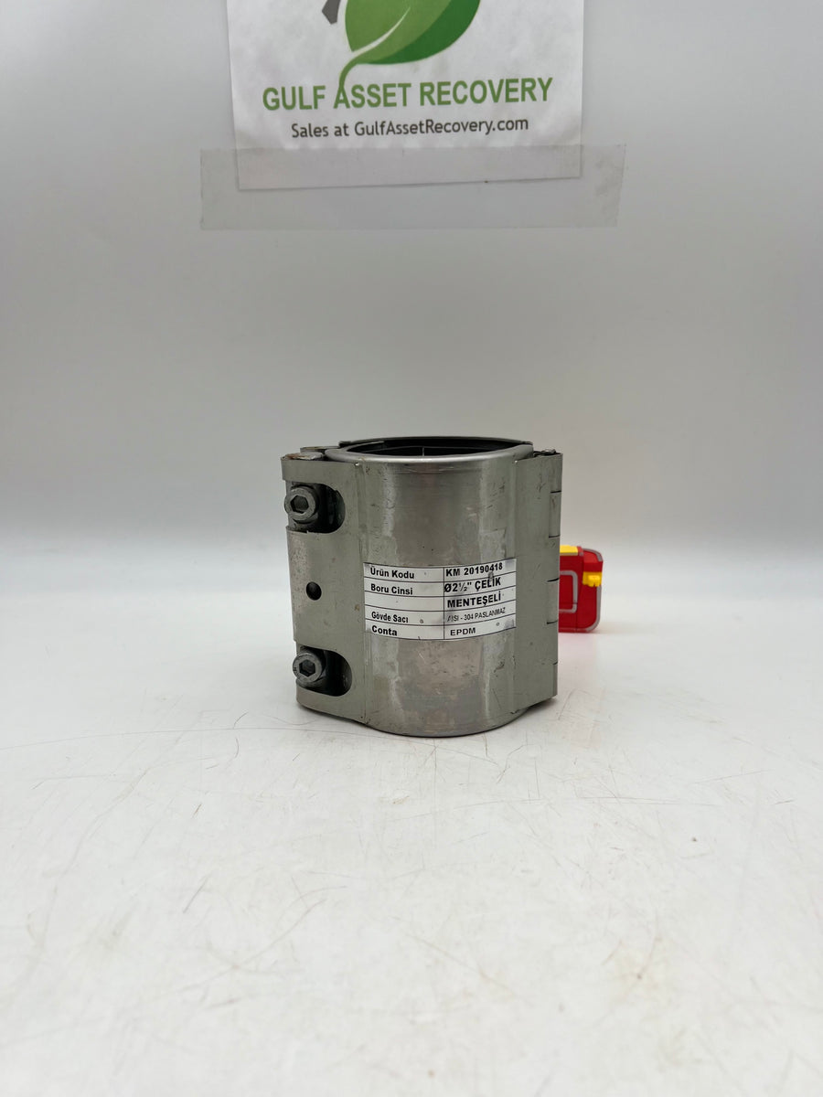 Pipe Repair Clamp/Coupling KM20190418 304SS 2.5", Steel Hinged (No Box ...