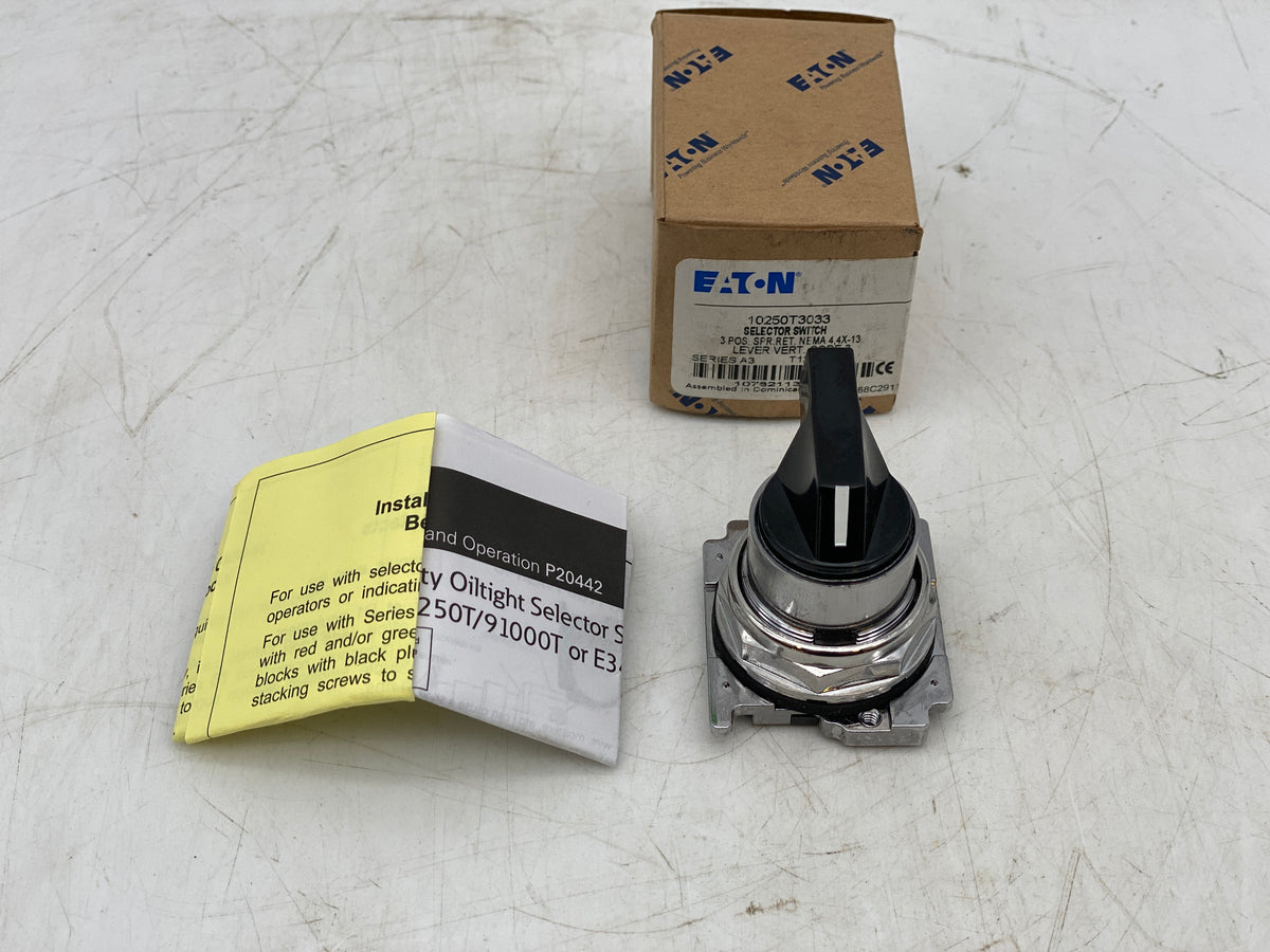 Eaton 10250T3033 Selector Switch 3 Pos Spr Ret NEMA 4, 4X-13 Series A3 ...