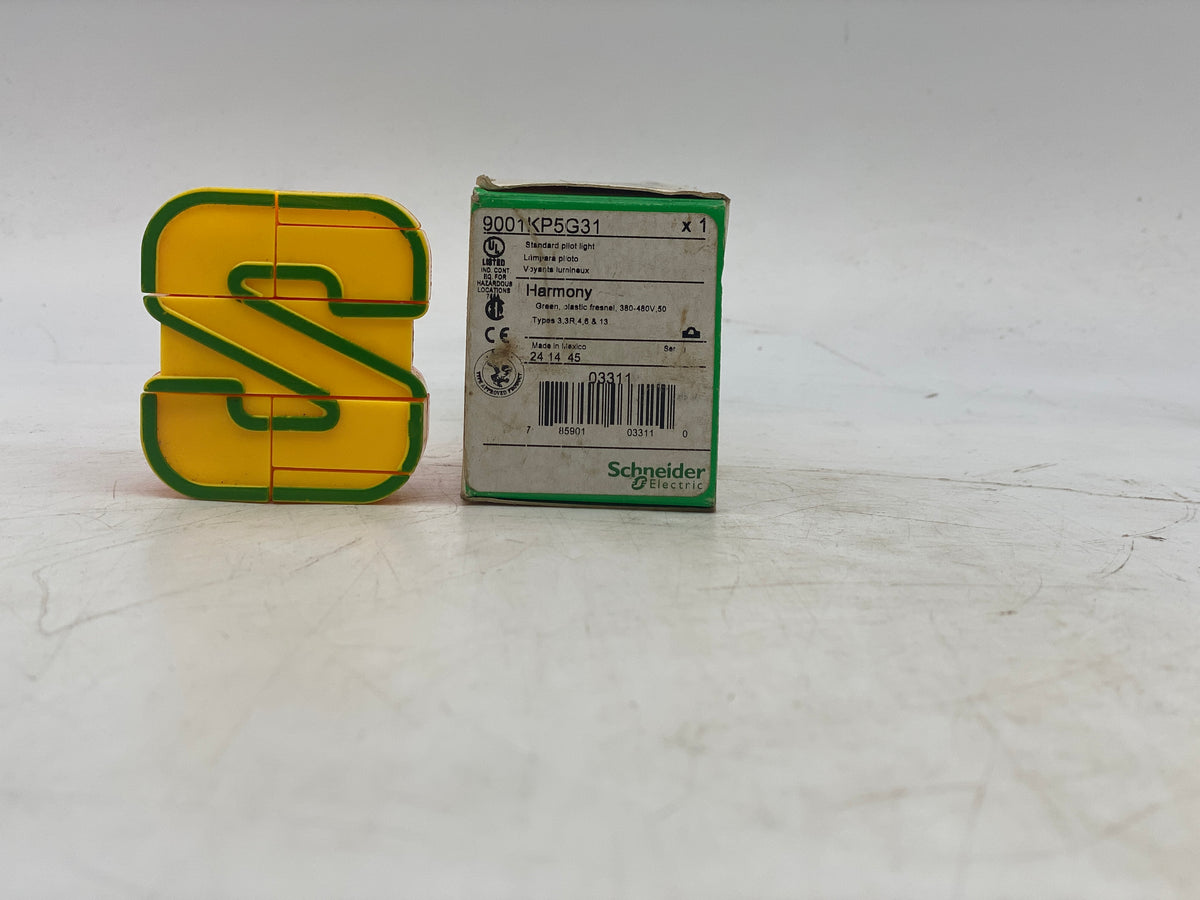 Schneider Electric 9001KP5G31 Standard Pilot Light w/ Green Lens 480VA ...
