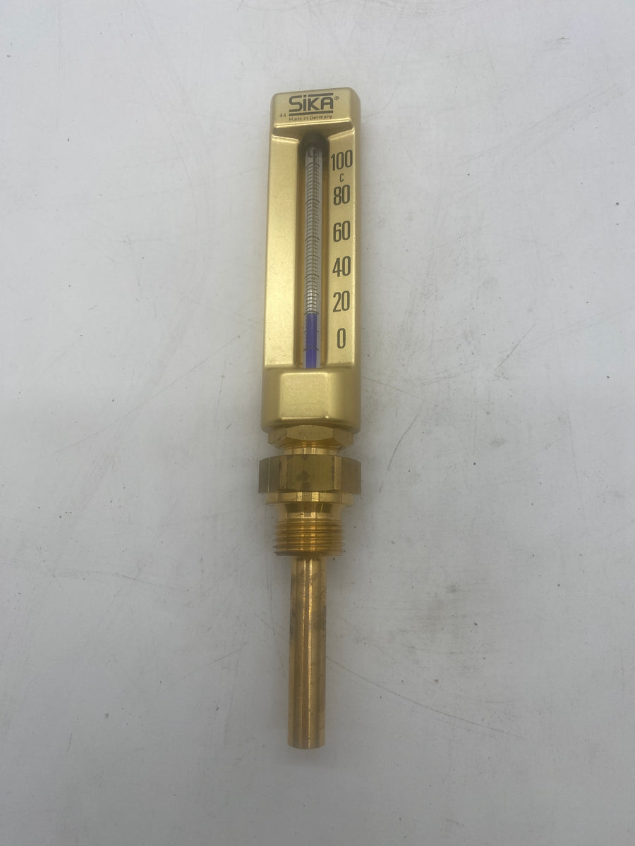 SIKA 1742101104021 174B Glass Tube Thermometer Brass 0-100 DegC, G 1/2 ...