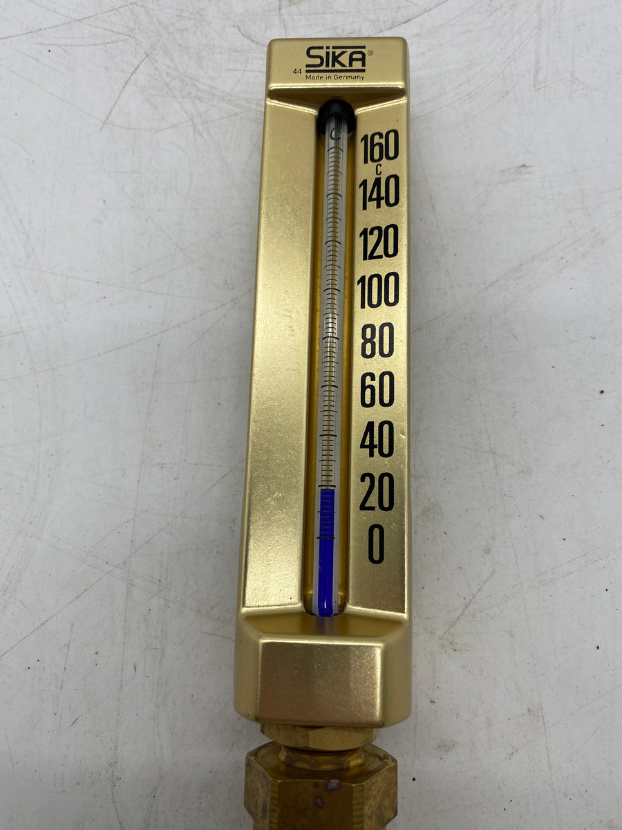 SIKA 1742161103021 174B Glass Tube Thermometer, Brass 0-160 DegC 1/2 ...