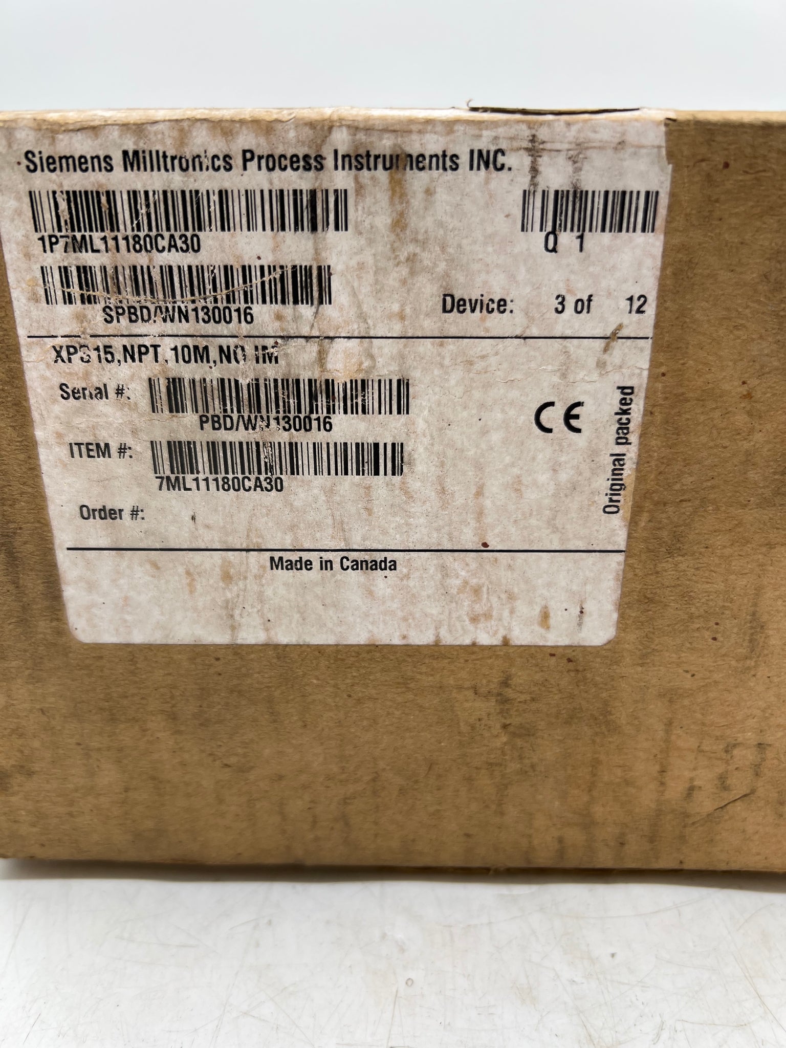 Siemens 7ML11180CA30 XPS-15 Milltronics Ultrasonic Transducer (Used ...