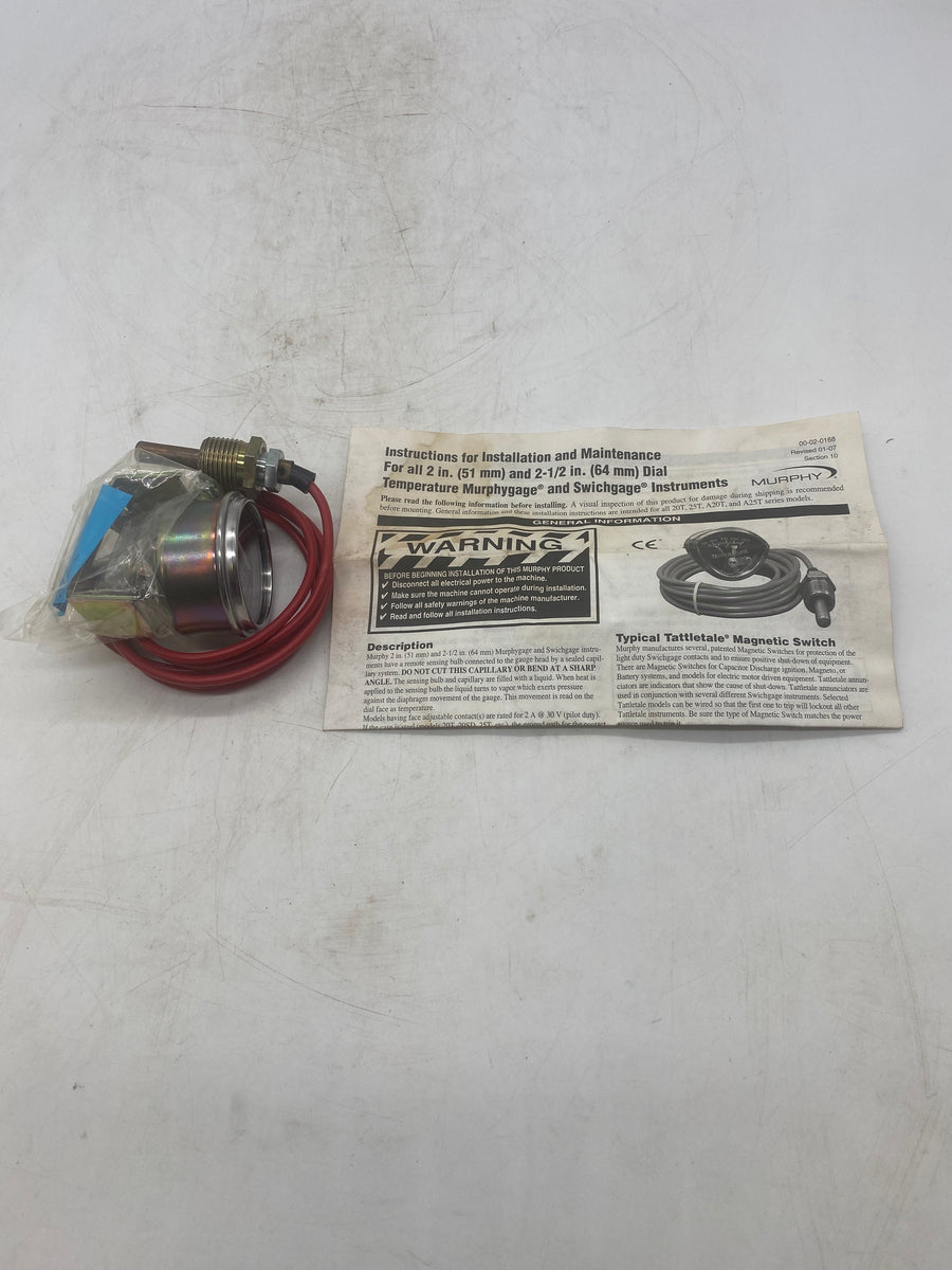 Murphy 10702523 20BTG-250-4-1/2 Temperature Gauge, 4 Ft. (New) – Gulf ...