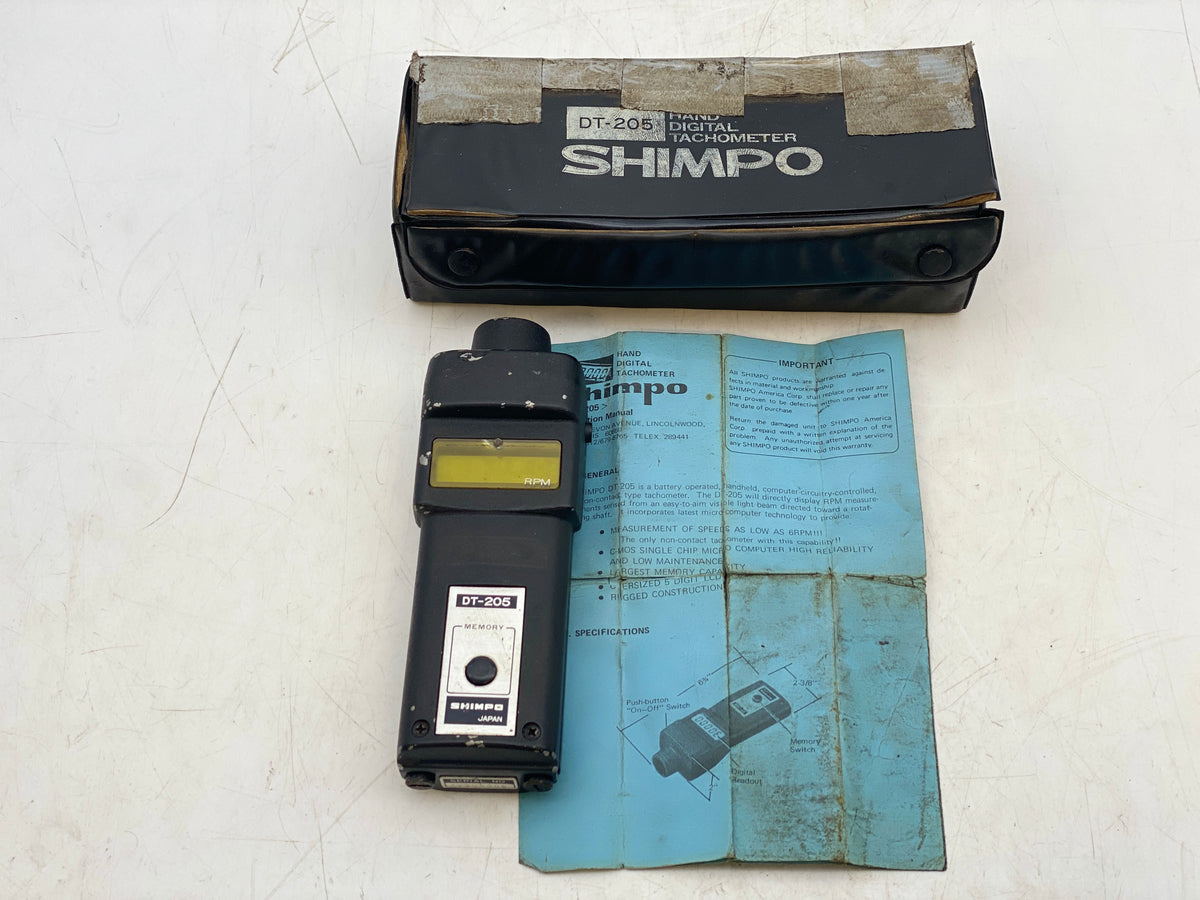 Shimpo DT-205 Hand Digital Tachometer (Used) – Gulf Asset Recovery