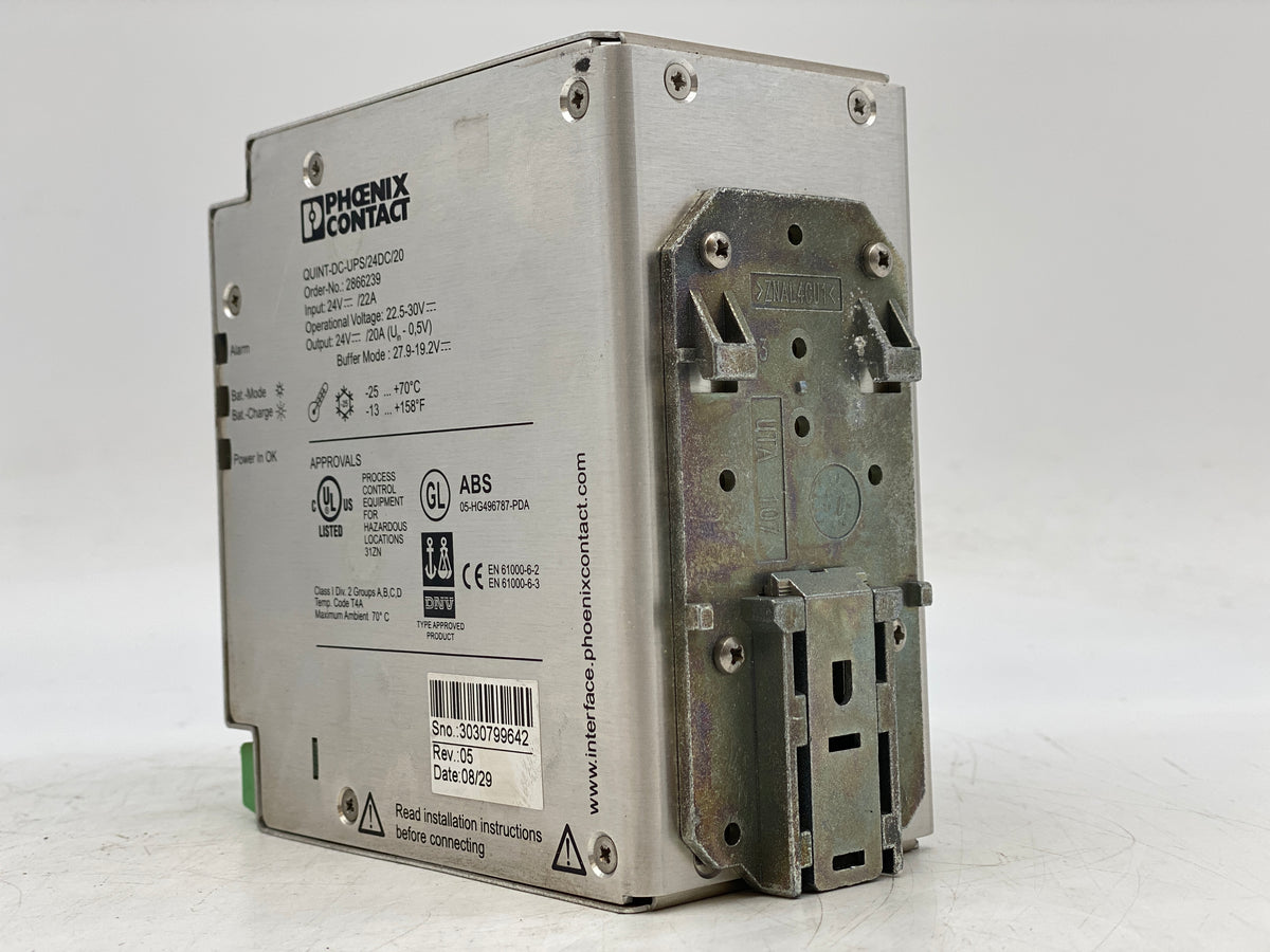 Phoenix Contact 2866239 Quint-DC-UPS/24DC/20 Pwr Supply 24VDC 20A Out ...