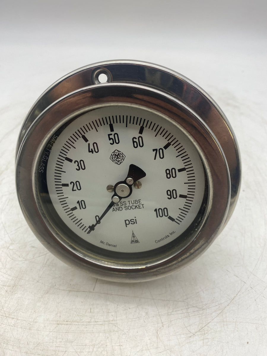 McDaniel Controls 0-60/100/300 PSI Pressure Gauge, 1/2" MNPT, 316SS *L ...