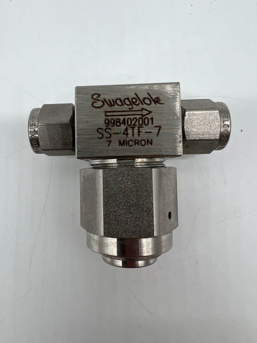 Swagelok SS-4TF-7 SS Tee-Type Particulate Filter, 1/4" Tube Fitting, 7 ...