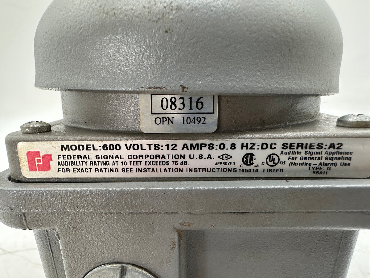 Federal Signal 600-012-1 Vibratone Bell Assy 12VDC w/ A4 4" Gong, WB B ...