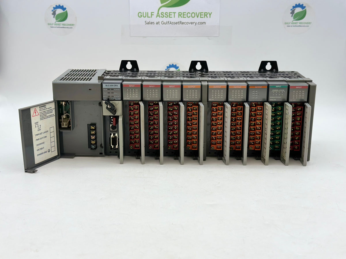 Allen-Bradley 1746-A10 SLC 500 10-Slot PLC Rack w/ 1746-P2 Pwr Sup, 17 ...