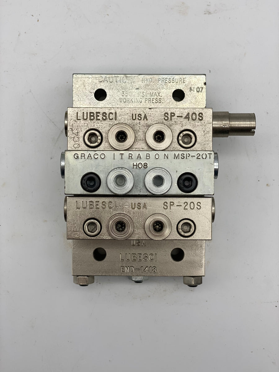 Graco Trabon MSP Lube Divider Valve Manifold Assy., MSP-20T, SP-40S, S ...