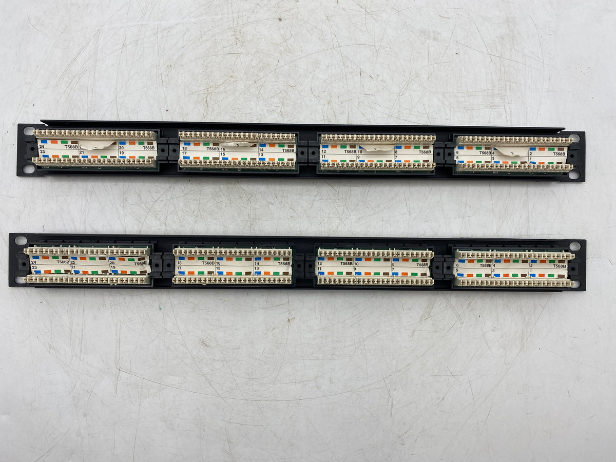AMP NetConnect 406330-1 T568B 24-Port Patch Panel, Cat. 5e *Lot of (2 ...
