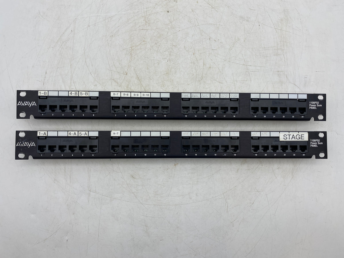 Avaya 1100PSE-24 EIA-568B Power Sum Panel, 24-Port *Lot of (2)* (Used ...