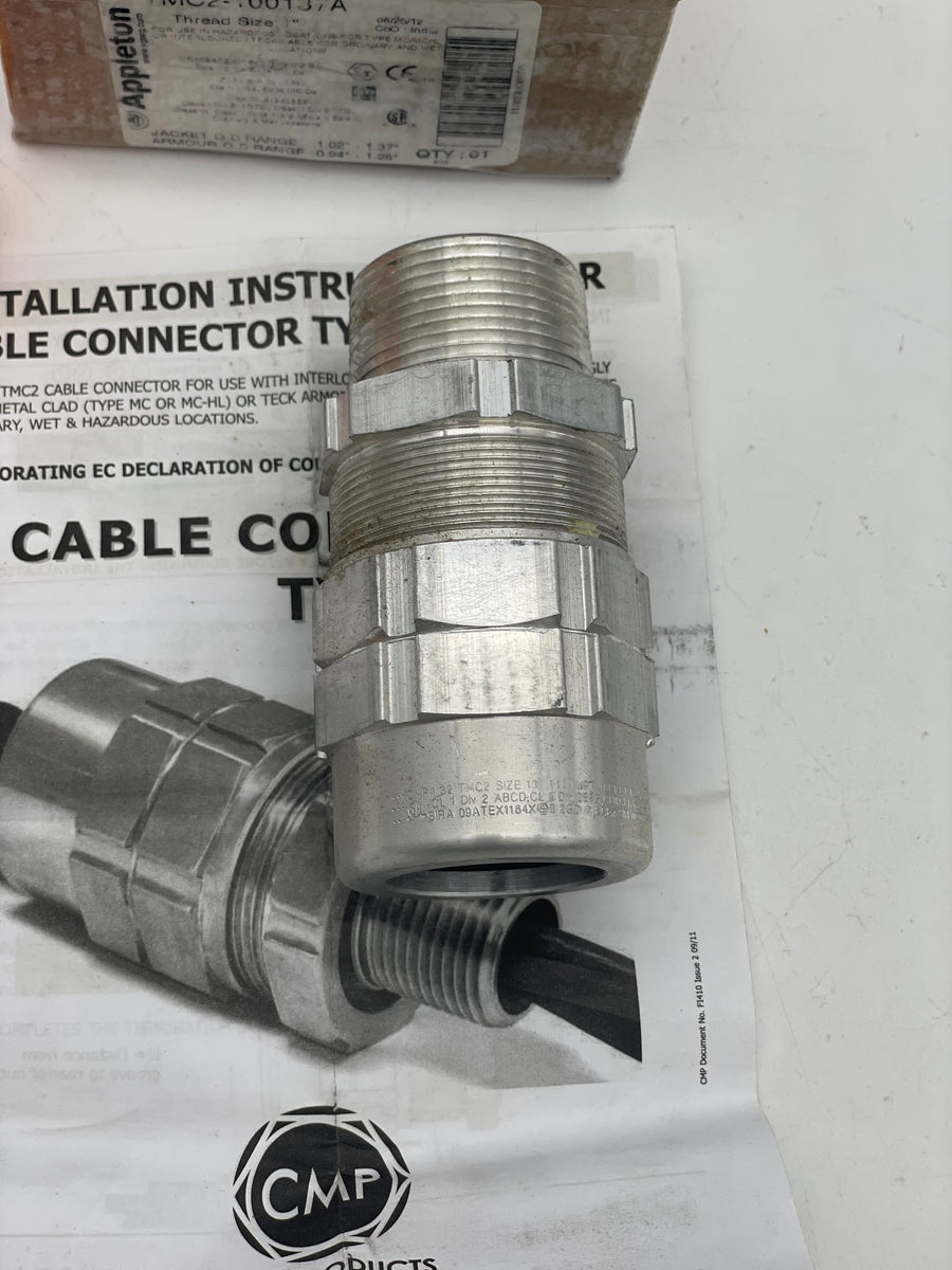 Appleton TMC2-100137A Cable Connector, Gland (Open Box) – Gulf Asset ...