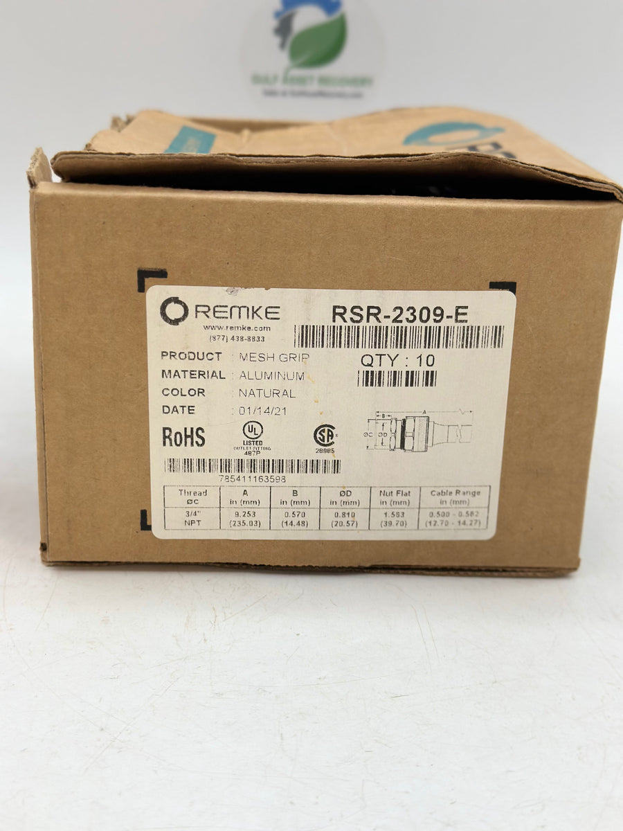 Remke RSR-2309-E Cord Grip, Mesh Grip, Alum, 3/4" NPT, *Box of (10 ...