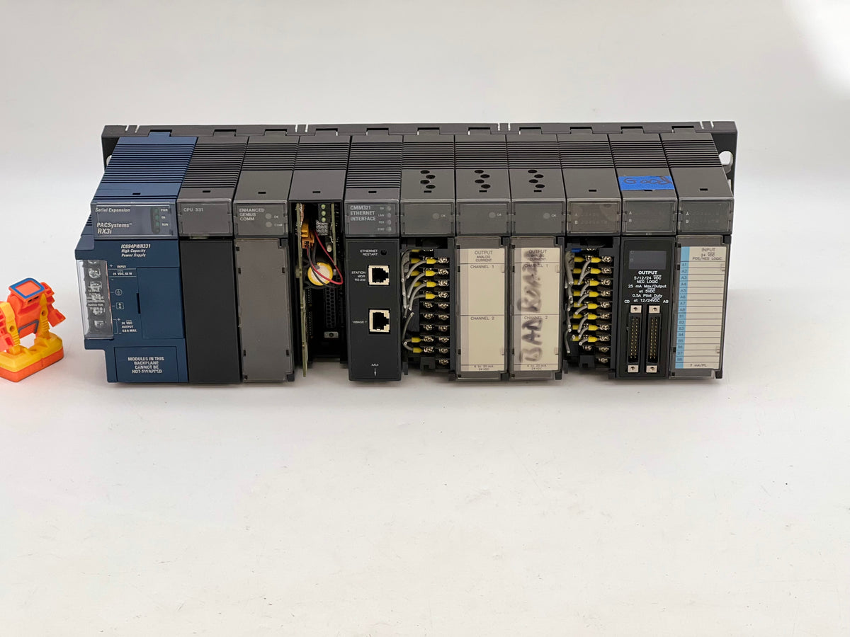 GE Fanuc Emerson PACSystem RX3i PLC Power Supply w/ (10) Slot Base, (1 ...
