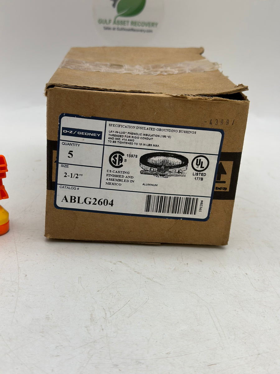 O-Z/Gedney ABLG-2604 Insul. Grounding Bushing, 2-1/2” *Box of (5)* (Ne ...