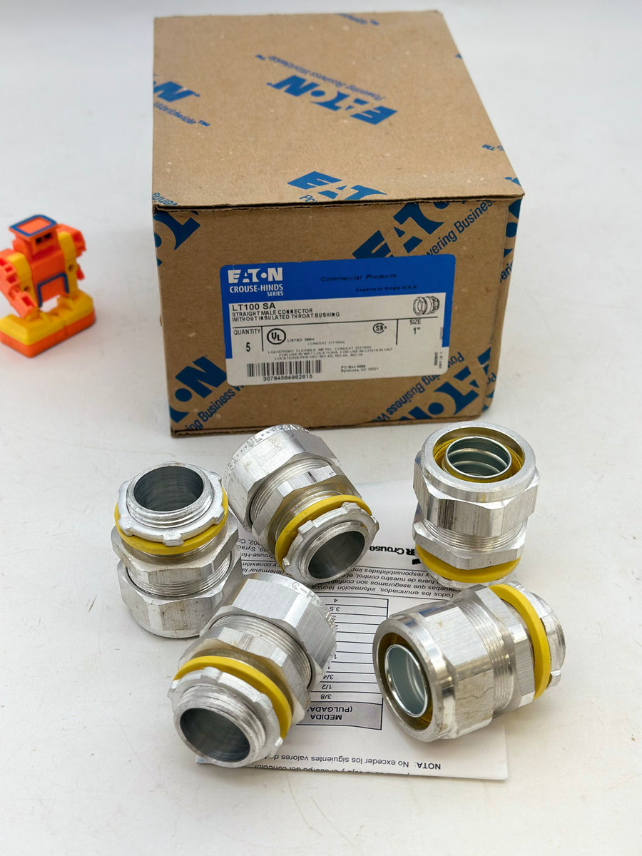 Eaton Crouse-Hinds LT100-SA Liquidtight Straight Connect, 1" *Box of ...