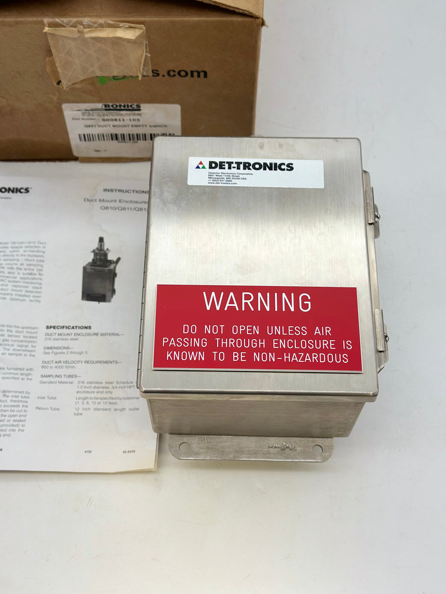 Det-Tronics 000811-105 Q811 CGS Duct Mount Enclosure, 3/4" w/ Inlet Tu ...