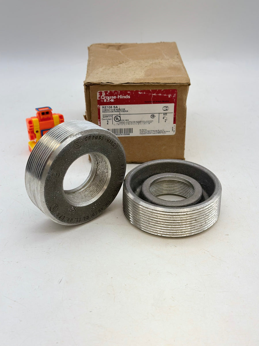 Eaton Crouse-Hinds RE106-SA Conduit Hub Reducer 4”x2" *Box of (2)* (Ne ...