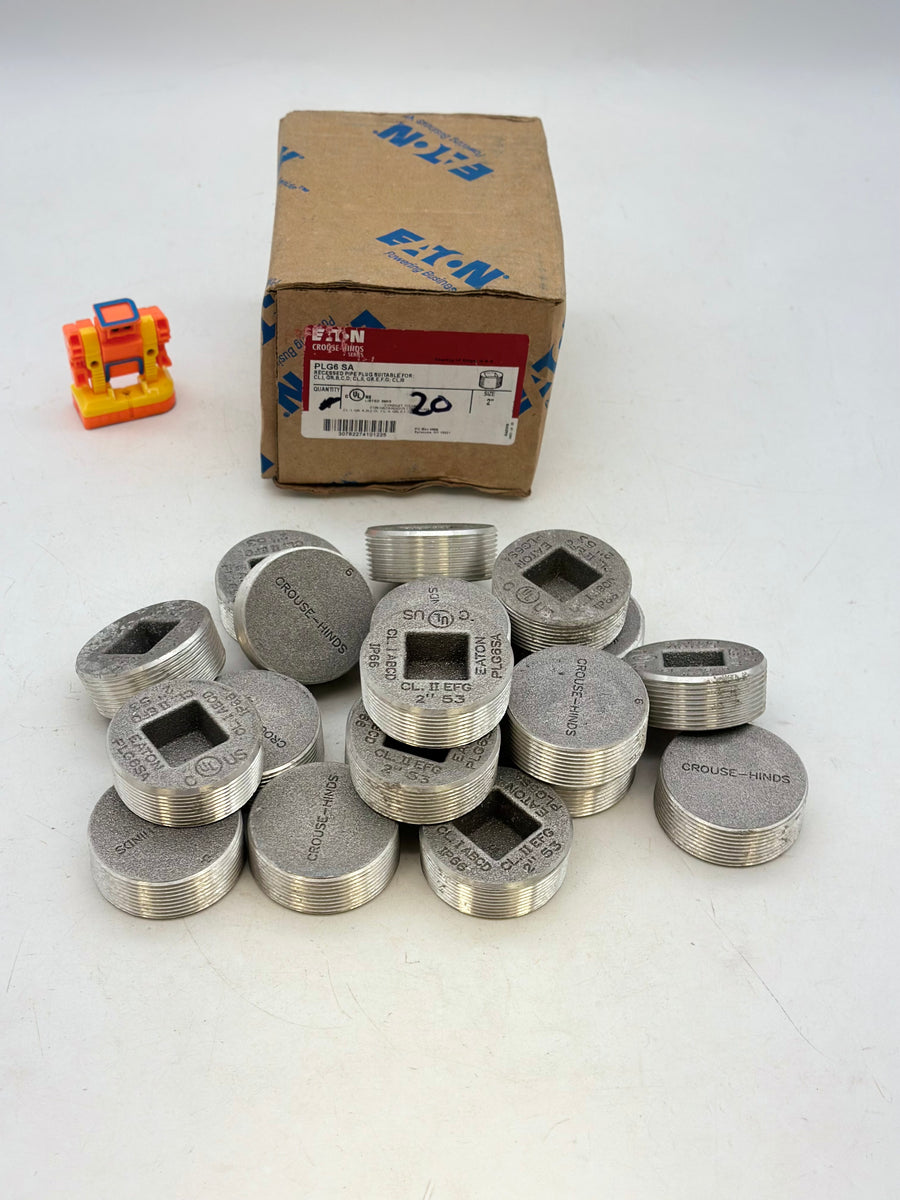 Eaton Crouse-Hinds PLG6-SA Recessed Pipe Plug, 2" *Box of (20)* (Open ...