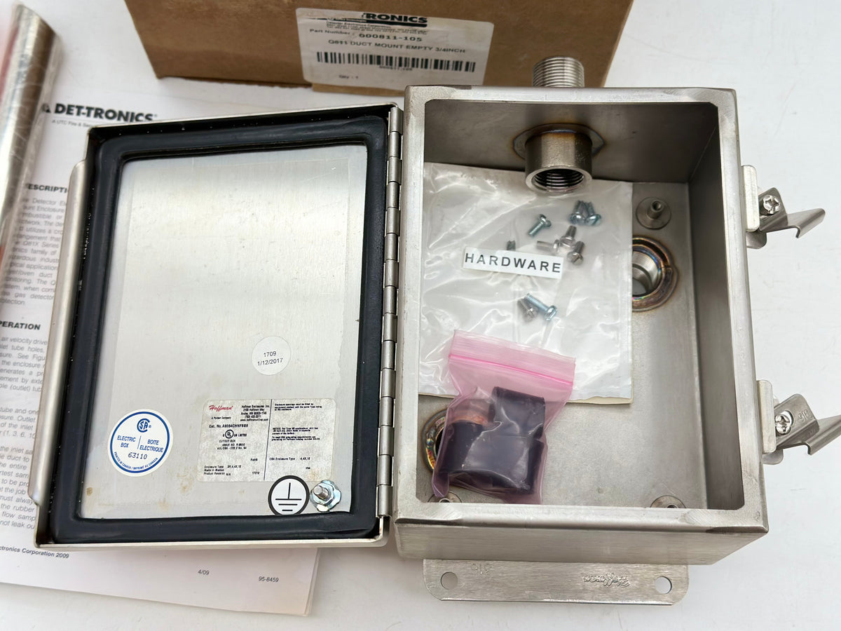 Det-Tronics 000811-105 Q811 CGS Duct Mount Enclosure, 3/4" w/ Inlet Tu ...