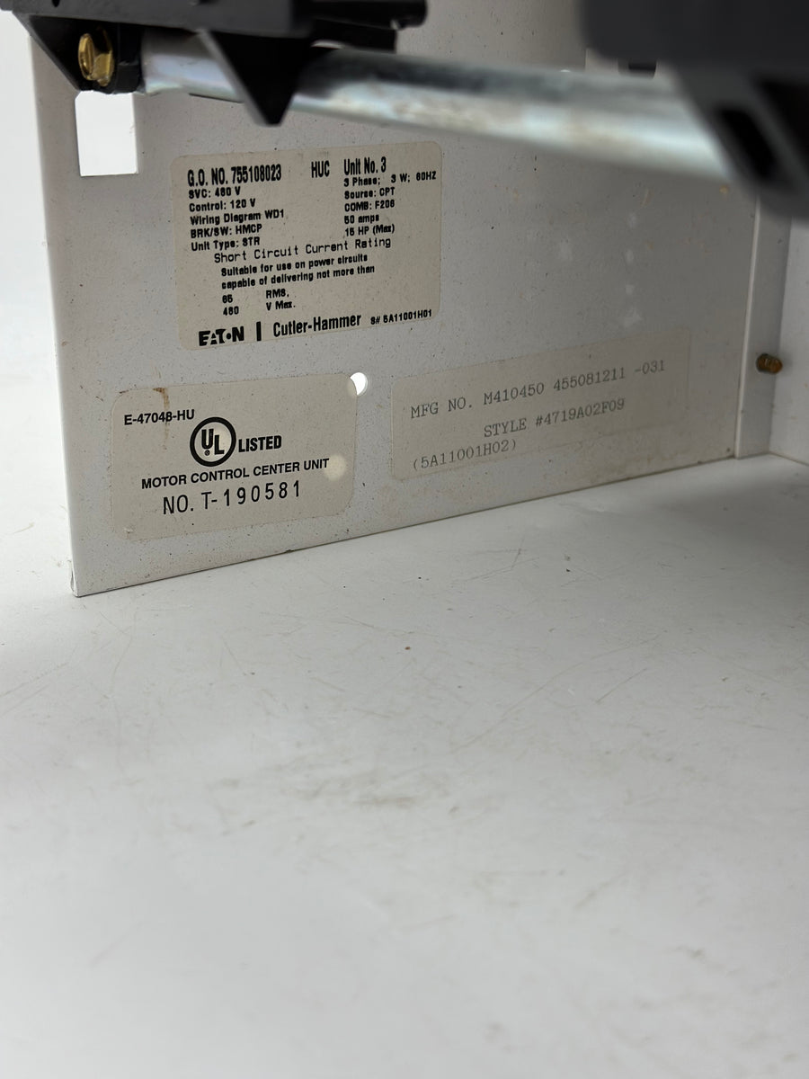 Eaton 15HP 50A Motor Controller HMCP MCC Bucket (Used) – Gulf Asset ...