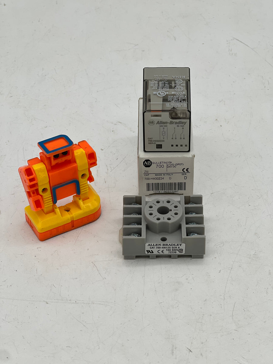 Allen-Bradley 700-HA32Z24 Relay 24VDC 10A w/ 700-HN125 Relay Base *Lot ...